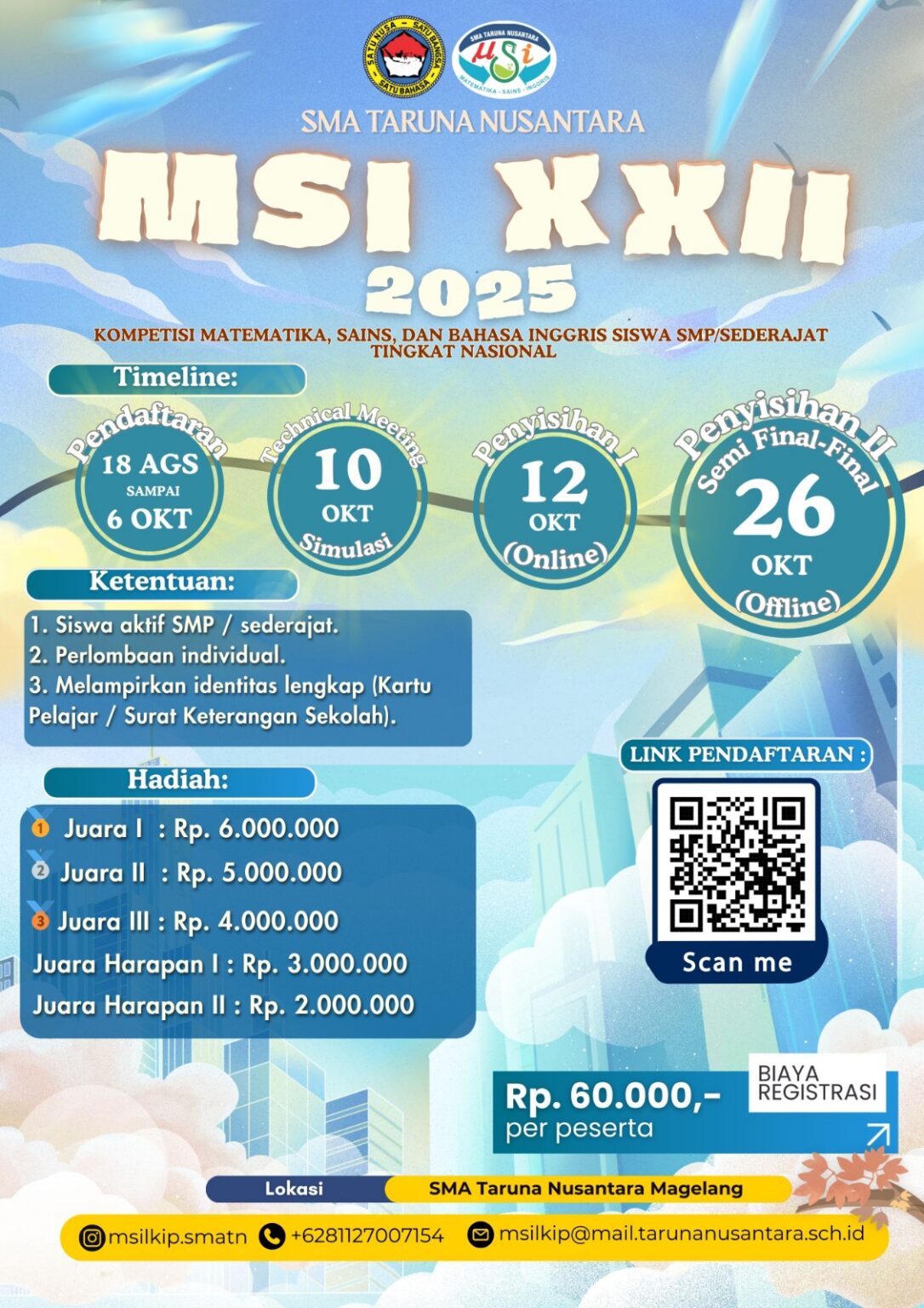 MSI & LKIP – Kompetisi Matematika, Sains, dan Bahasa Inggris & Lomba Karya Inovasi Pelajar